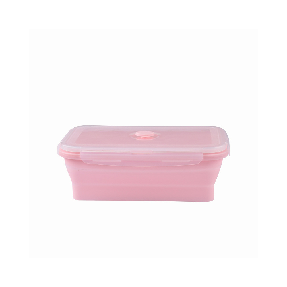 1PCS Food grade square portable foldable silicone lunch box ...