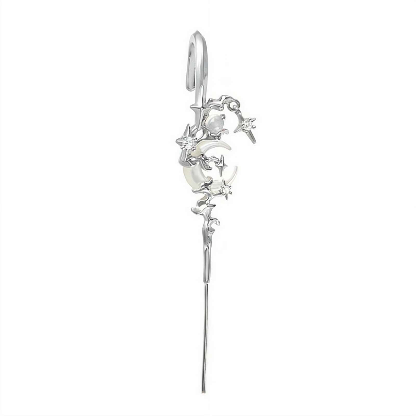 1PCS Gothic Myth of the Moon Ear Hook Earrings Star Needle Piercing ...