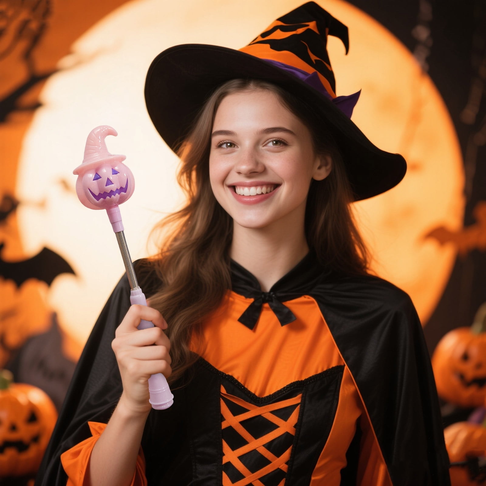 1PCS Halloween Light-Up Pumpkin Party Stick Glow In The Dark Toys ...