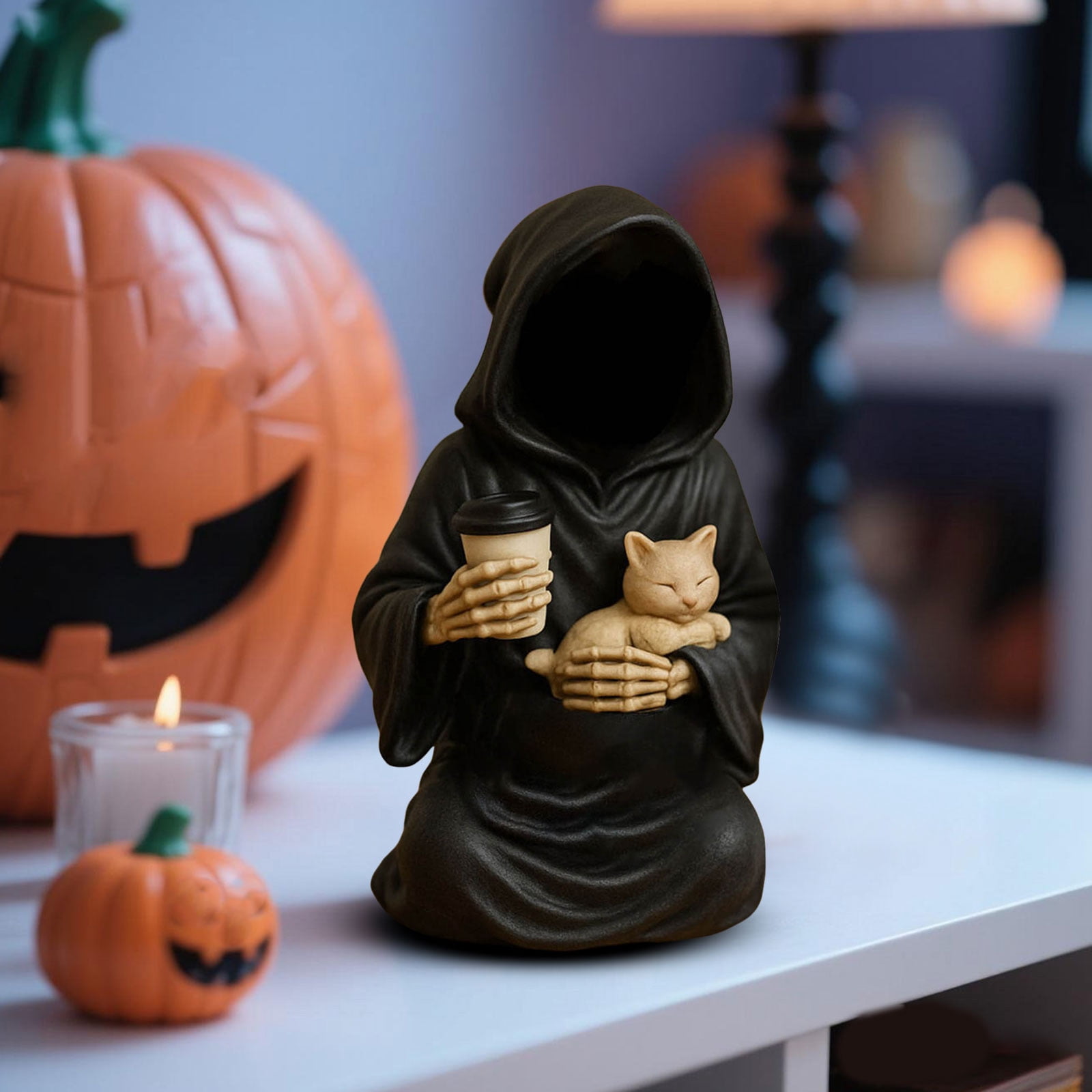 1PCS Halloween Resin Gothic Sculptures Scary GrimReaper Decor Grim ...