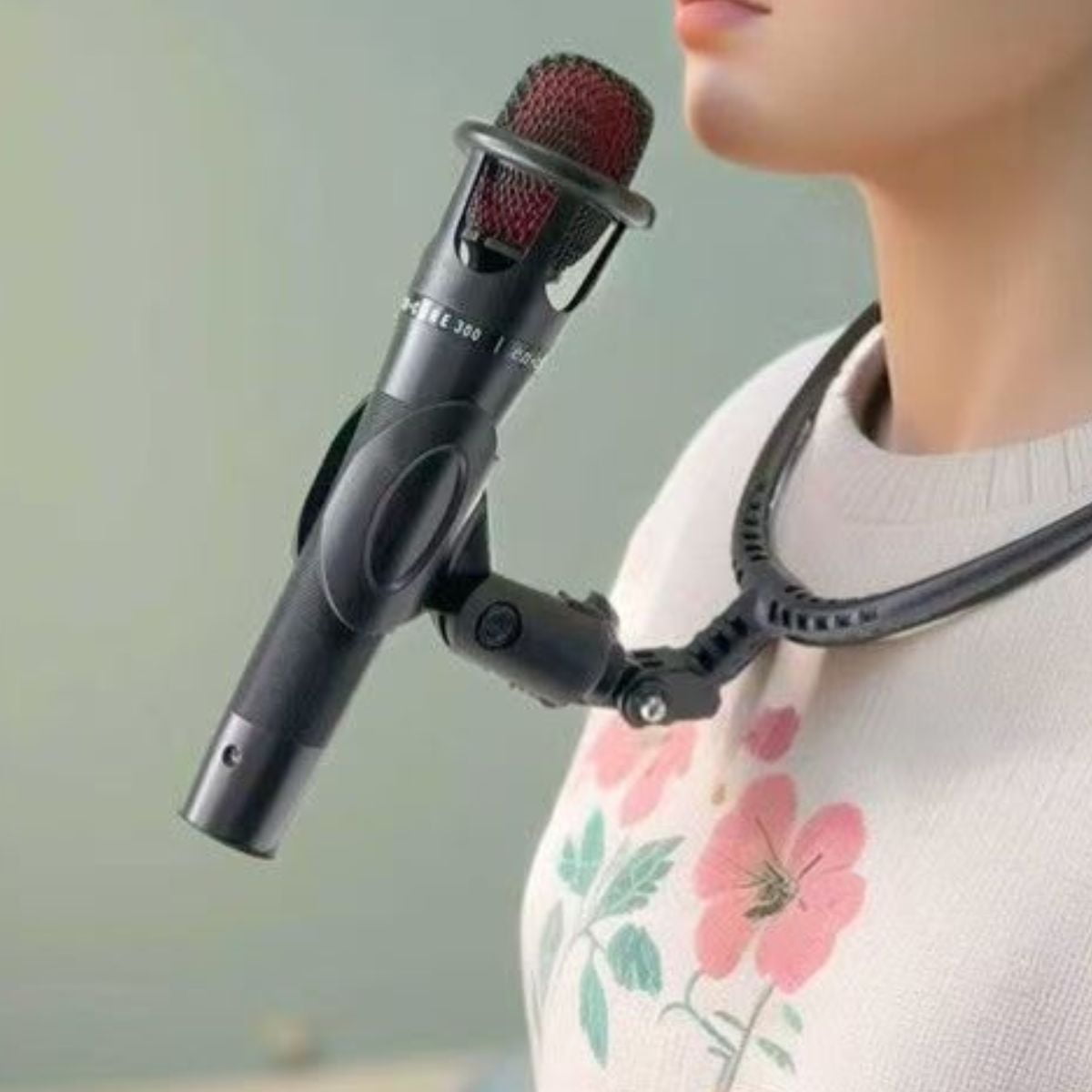 1PCS Hands-Free Neck Microphone Stand with Adjustable Clip - Durable ...
