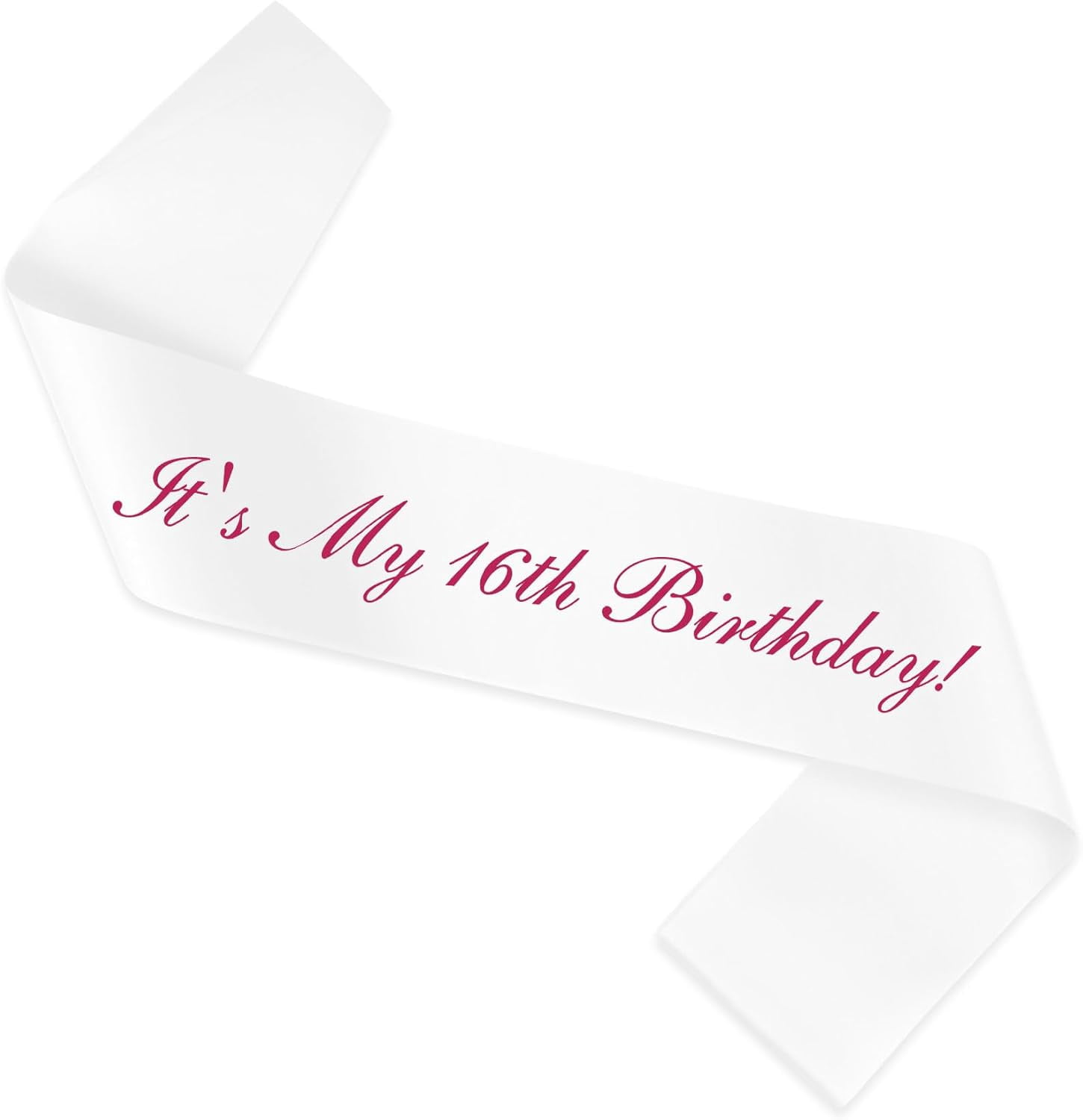 1PCS It's My 16th Birthday Sash, White Satin Sash with Burgundy ...