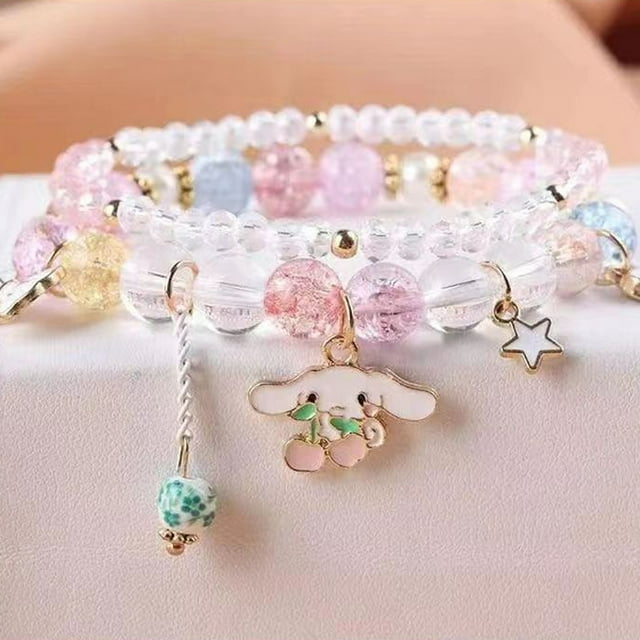 1pcs Kawaii Anime Sanrio Kuromi My Melody Bracelet Cinnamoroll Crystal