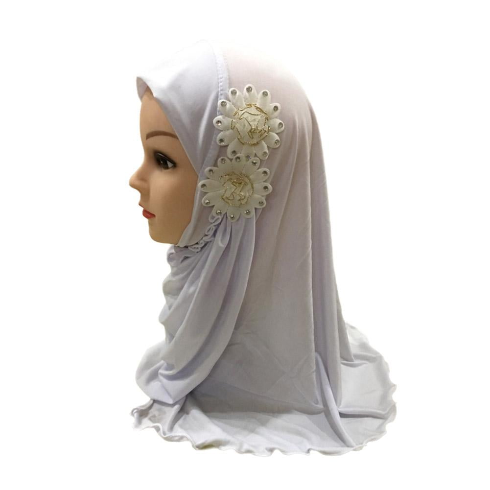 1PCS Kids Girls Hijab Islamic Headscarf er Scarf UK slim Shawl Wraps ...