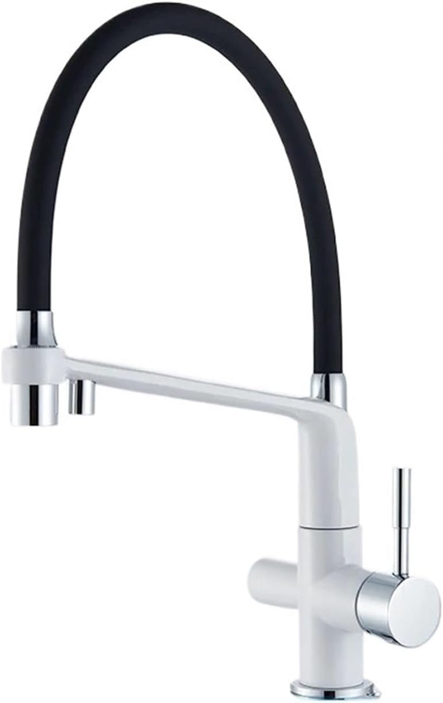 1PCS Kitchen Faucet White Black Dual Spout Drinking Water Filter Brass ...