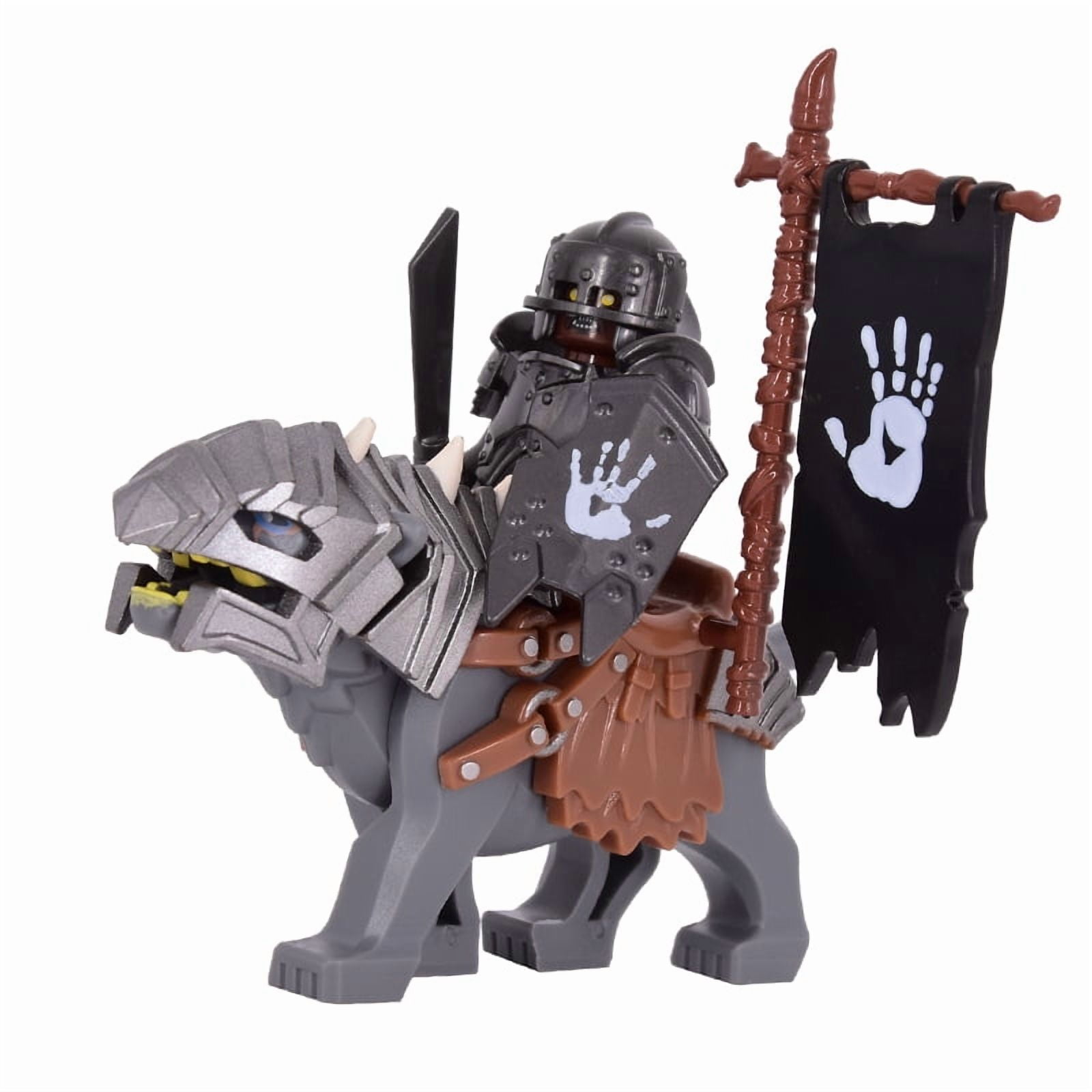 1PCS Medieval lotr Figures Orc Cav BanV Soldiers Brown Wolf rider Mount ...
