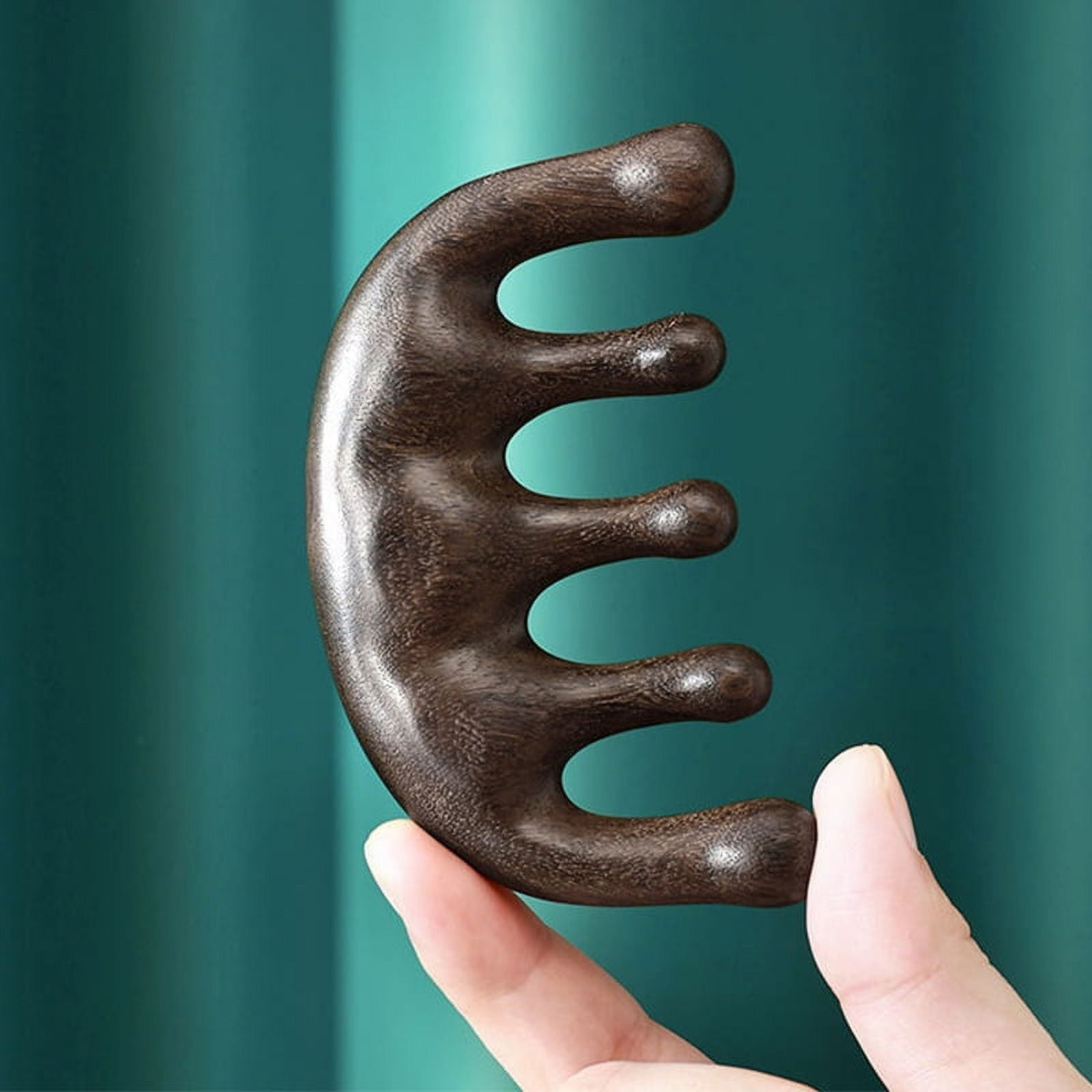 1PCS Meridian Massage Comb Five-Tooth Handleless Wooden Point Comb ...