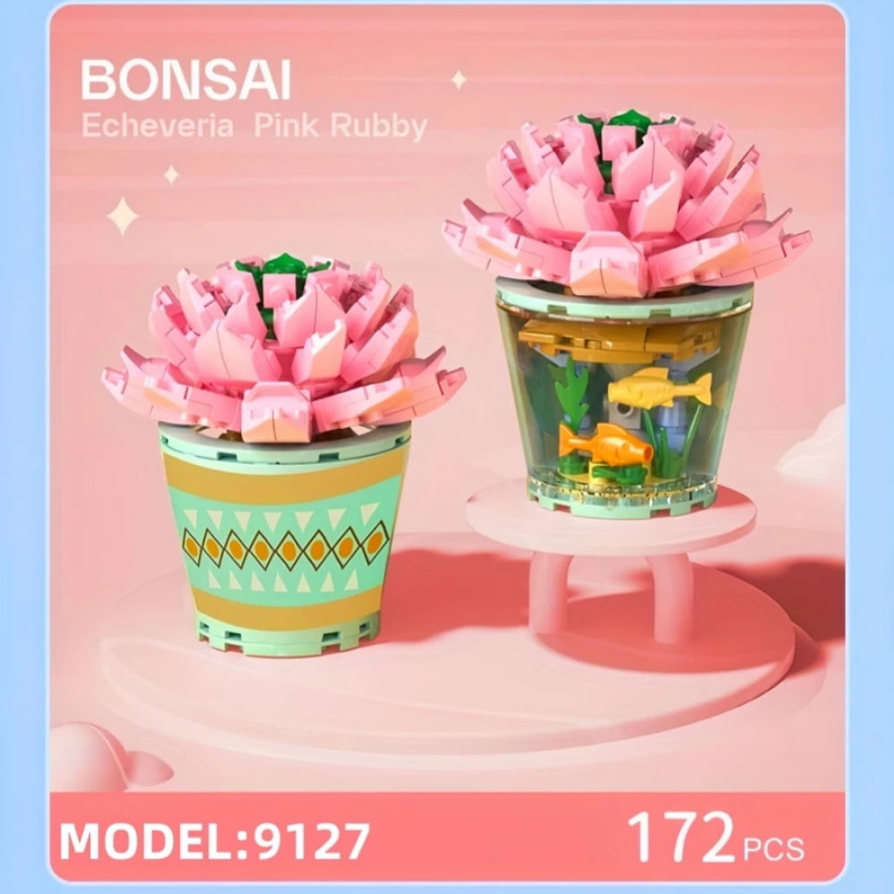 1PCS Mini Flowers Plant Potted Building Blocks,Succulent Plant Building ...