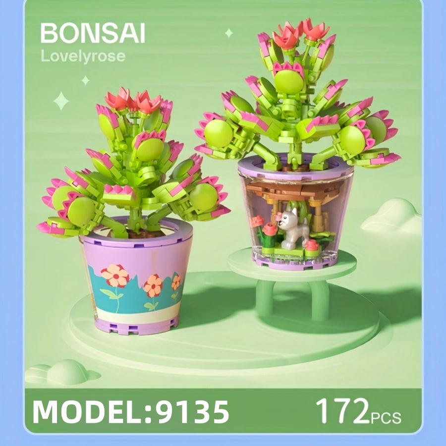 1PCS Mini Flowers Plant Potted Building Blocks Succulent Plant Building ...