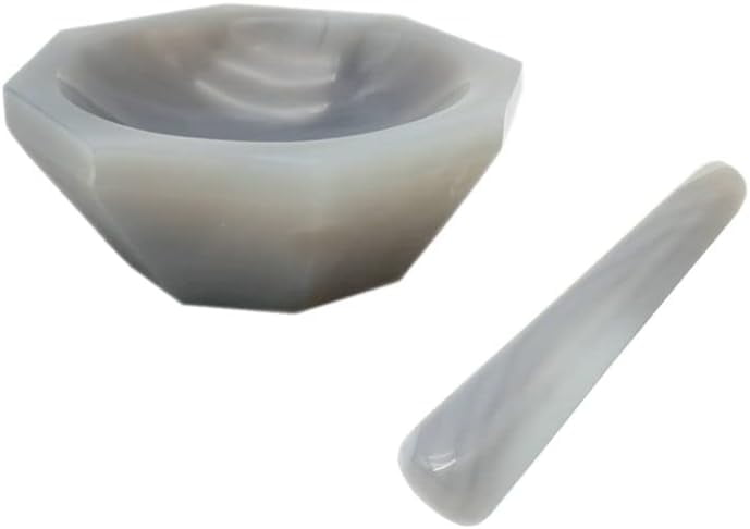 1PCS Natural Agate Spice Mills Mortar Grinder Set Mortar And Pestle ...