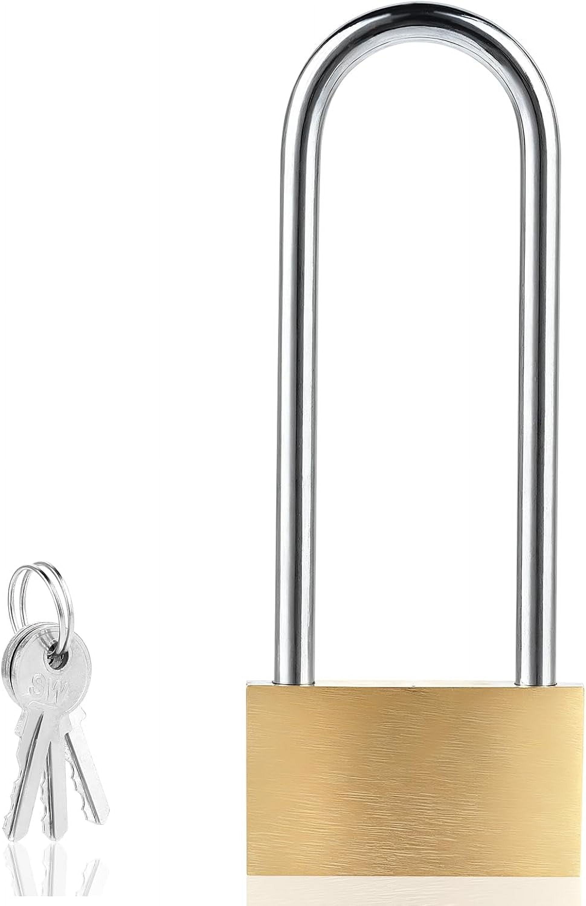 1PCS Outdoor Padlock Weatherproof, Long Padlock, Solid Brass Padlock ...