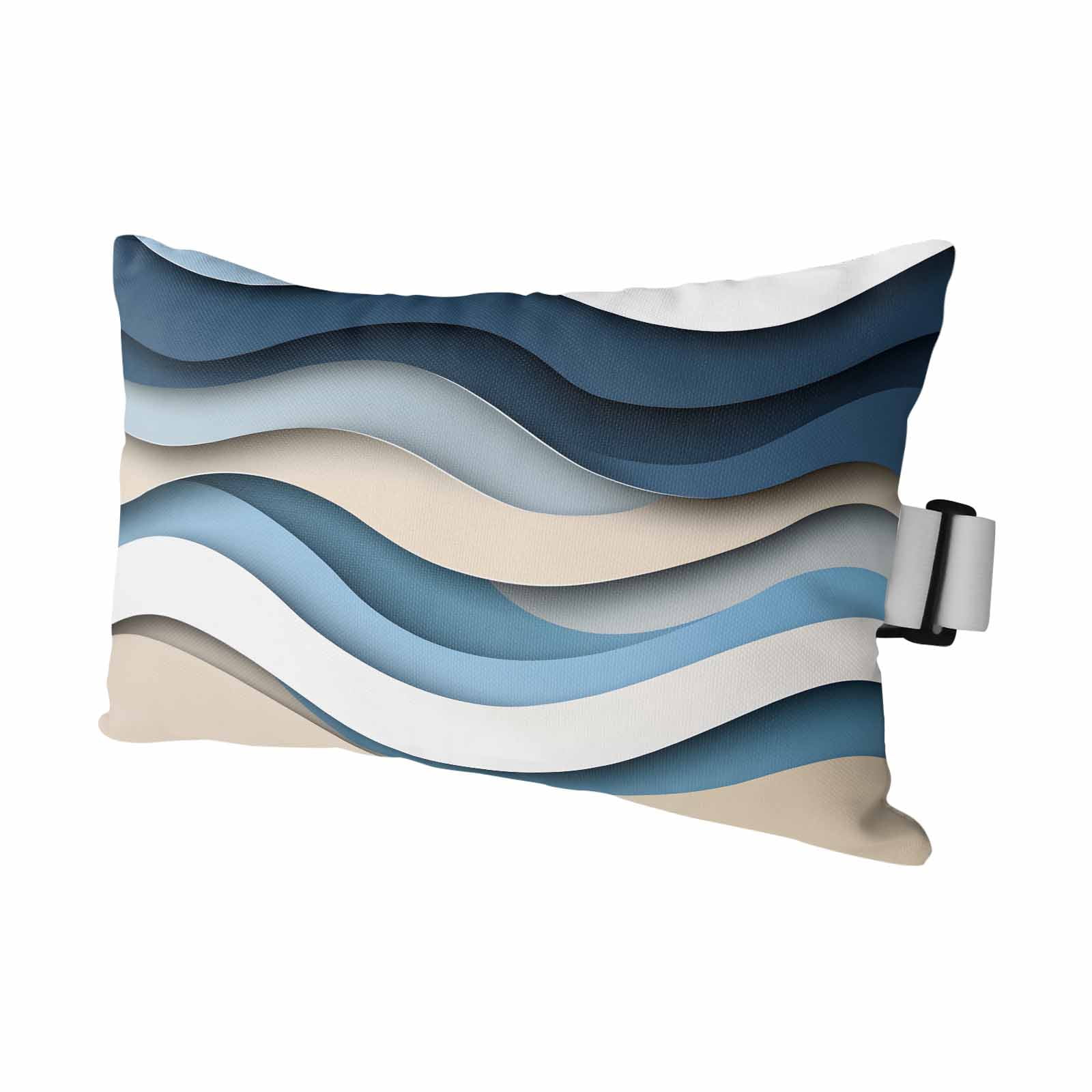 1PCS Outdoor Pillow for Chaise Lounge Chair Abstract Blue Khaki Stripe ...