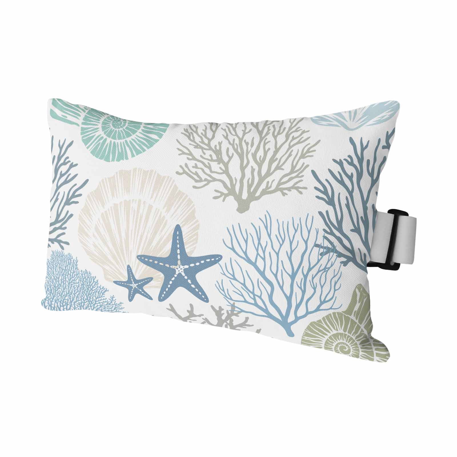 1PCS Outdoor Pillow for Chaise Lounge Chair Blue Ocean Shells Coral ...