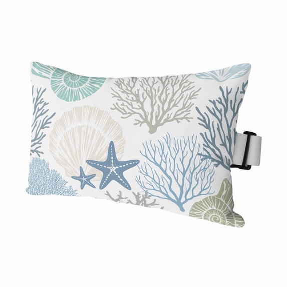 1PCS Outdoor Pillow for Chaise Lounge Chair Blue Ocean Shells Coral ...