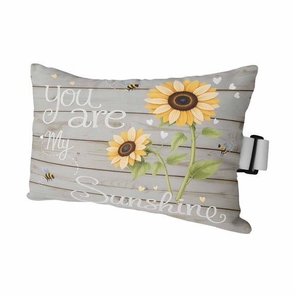 1PCS Outdoor Pillow for Chaise Lounge Chair Country Sunflowers Bee ...