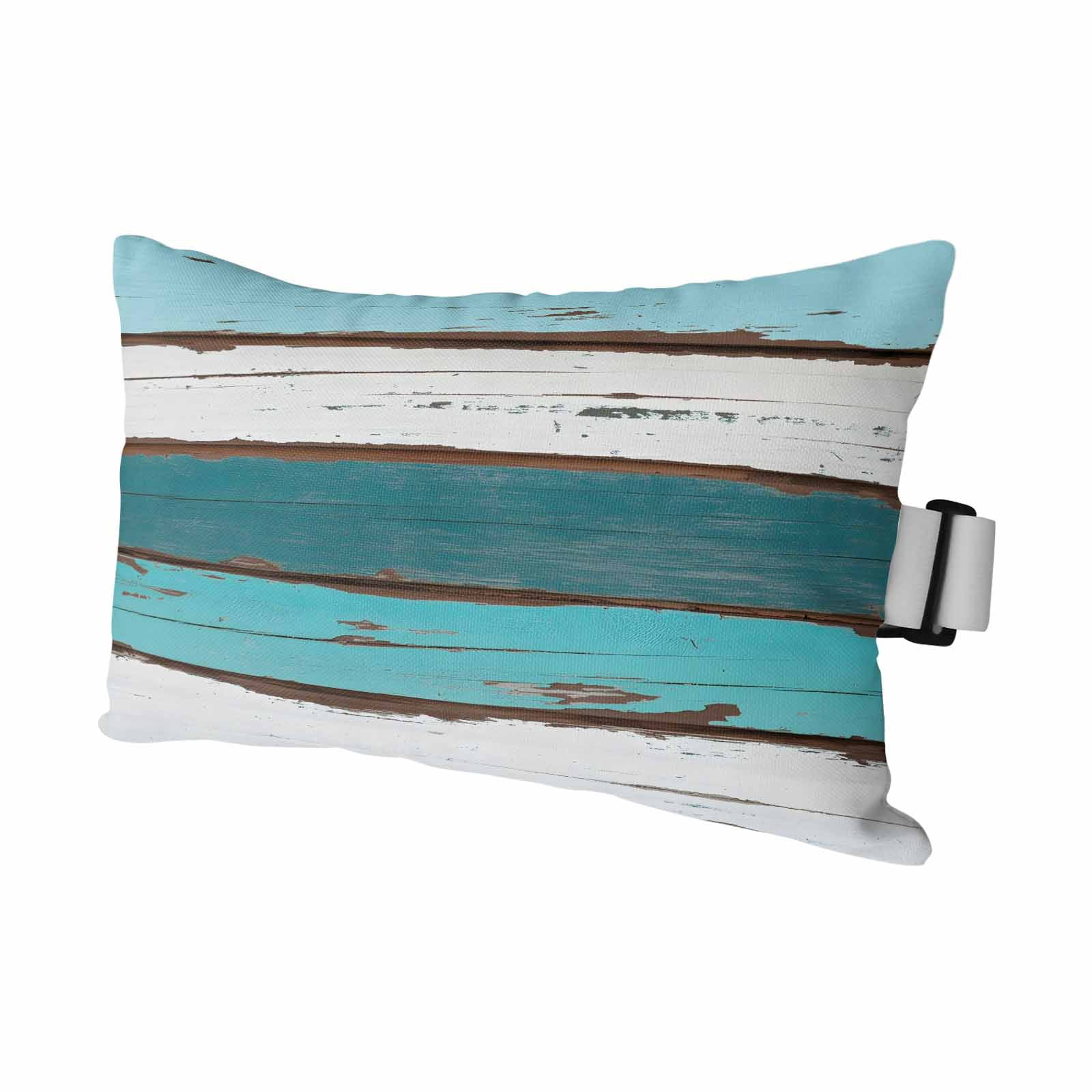 1PCS Outdoor Pillow for Chaise Lounge Chair Farmhouse Wood Board Teal ...