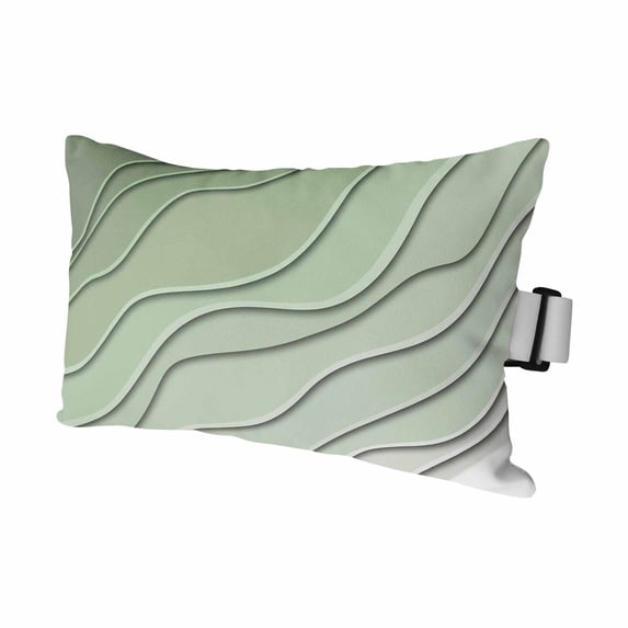 1PCS Outdoor Pillow for Chaise Lounge Chair Gradient Sage Green Ocean ...
