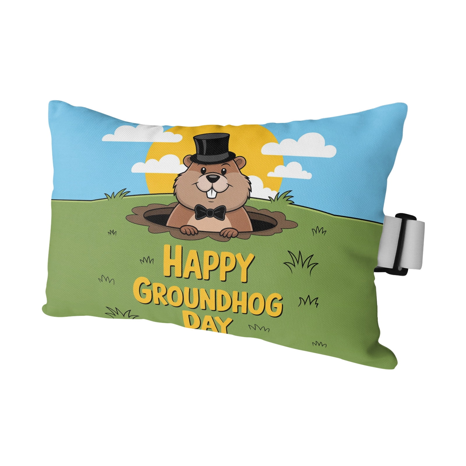 1PCS Outdoor Pillow for Chaise Lounge Chair Happy Groundhog Day ...