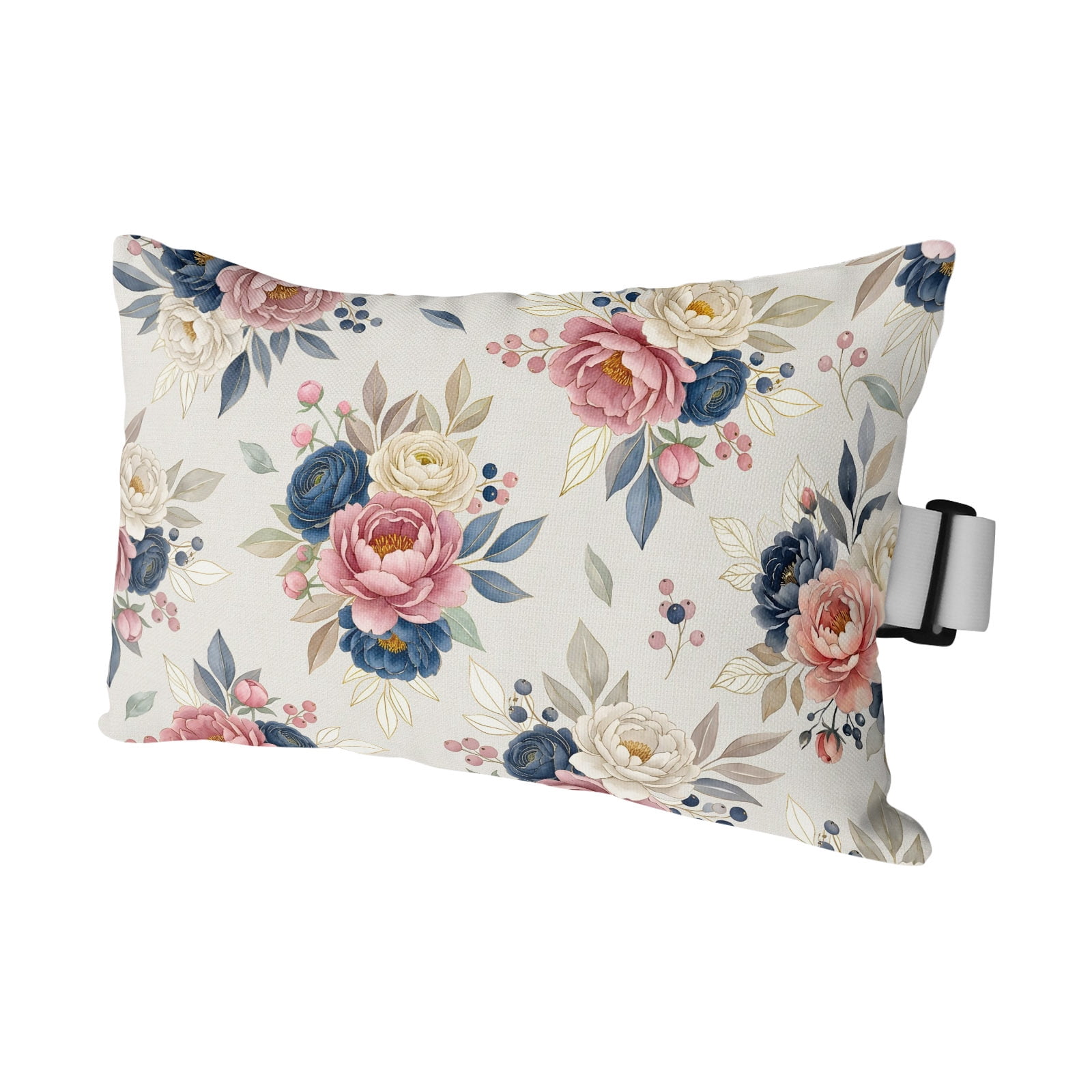 1PCS Outdoor Pillow for Chaise Lounge Chair Pink Flower Leaves Seamless ...