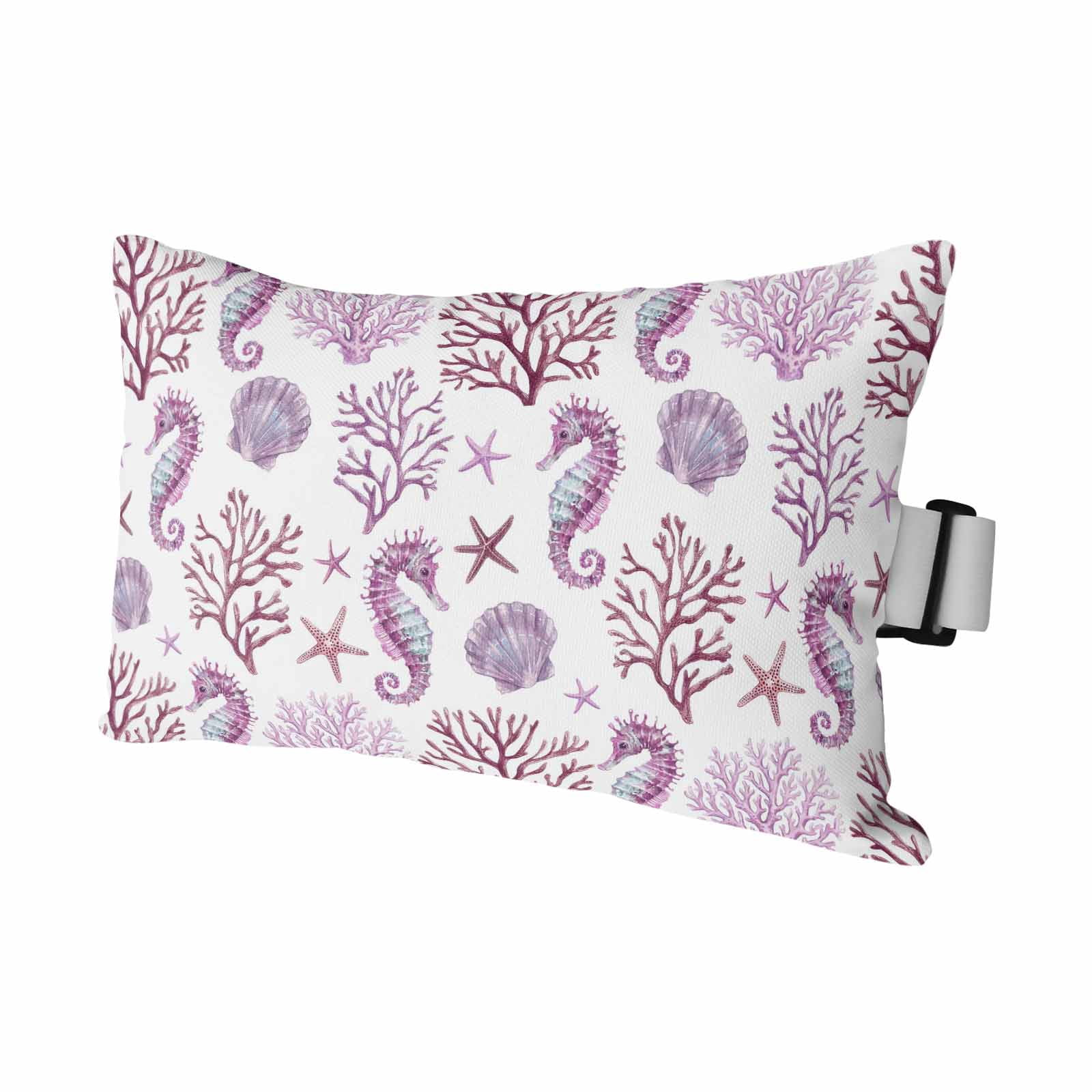 1PCS Outdoor Pillow for Chaise Lounge Chair Pink Marine Life Seahorse ...