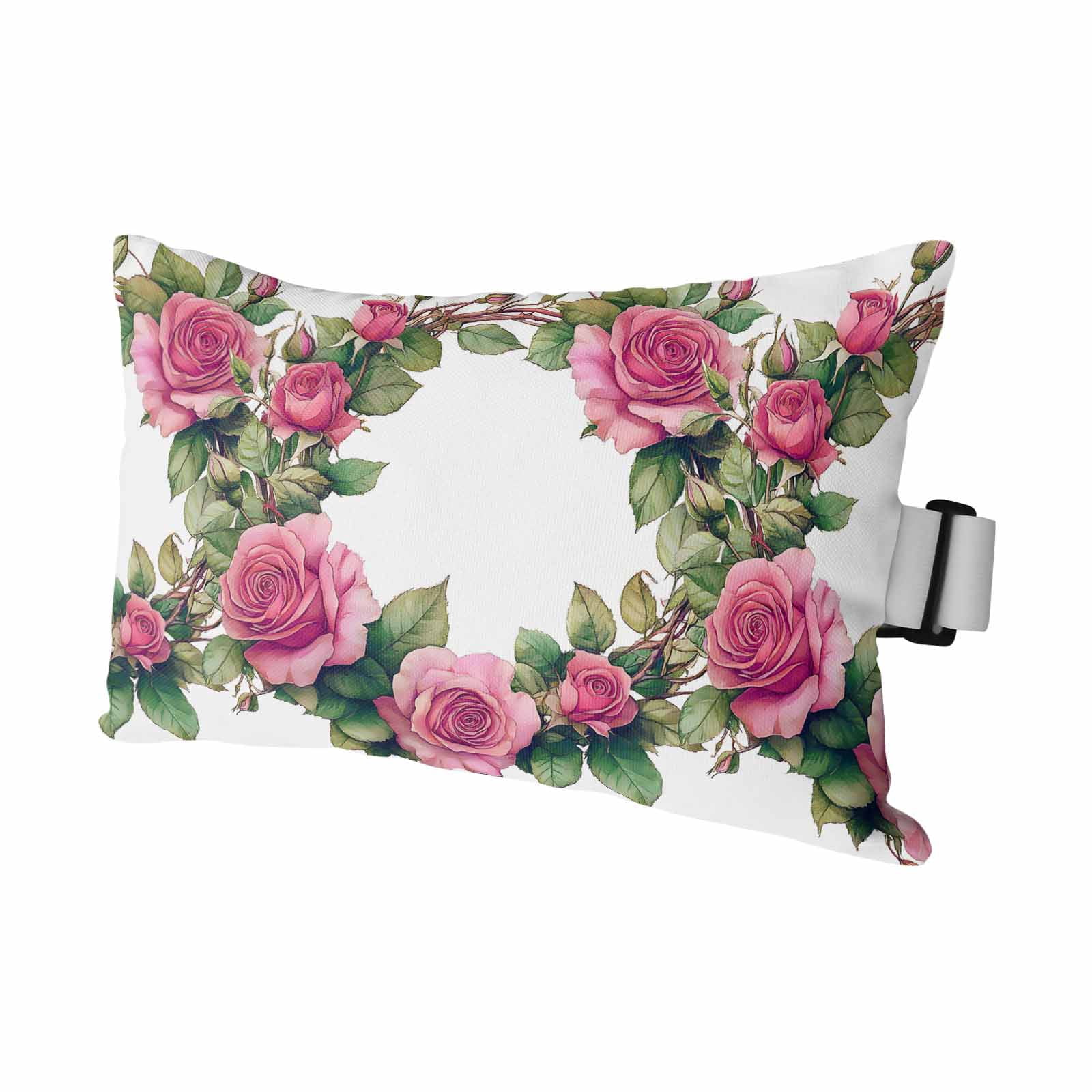 1PCS Outdoor Pillow for Chaise Lounge Chair Pink Rose Flower Spring ...