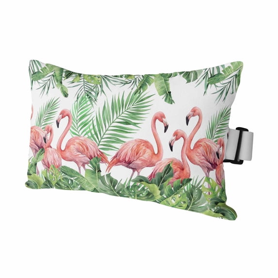 1PCS Outdoor Pillow for Chaise Lounge Chair Rustic Pink Flamingo Green ...
