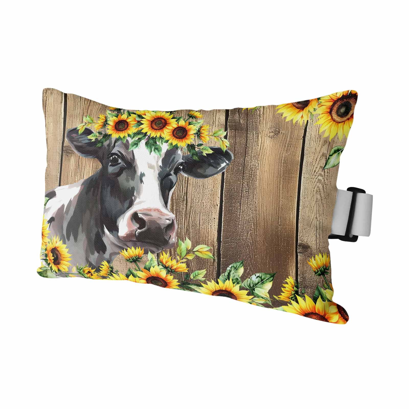 1PCS Outdoor Pillow for Chaise Lounge Chair Rustic Sunflower Cow on ...