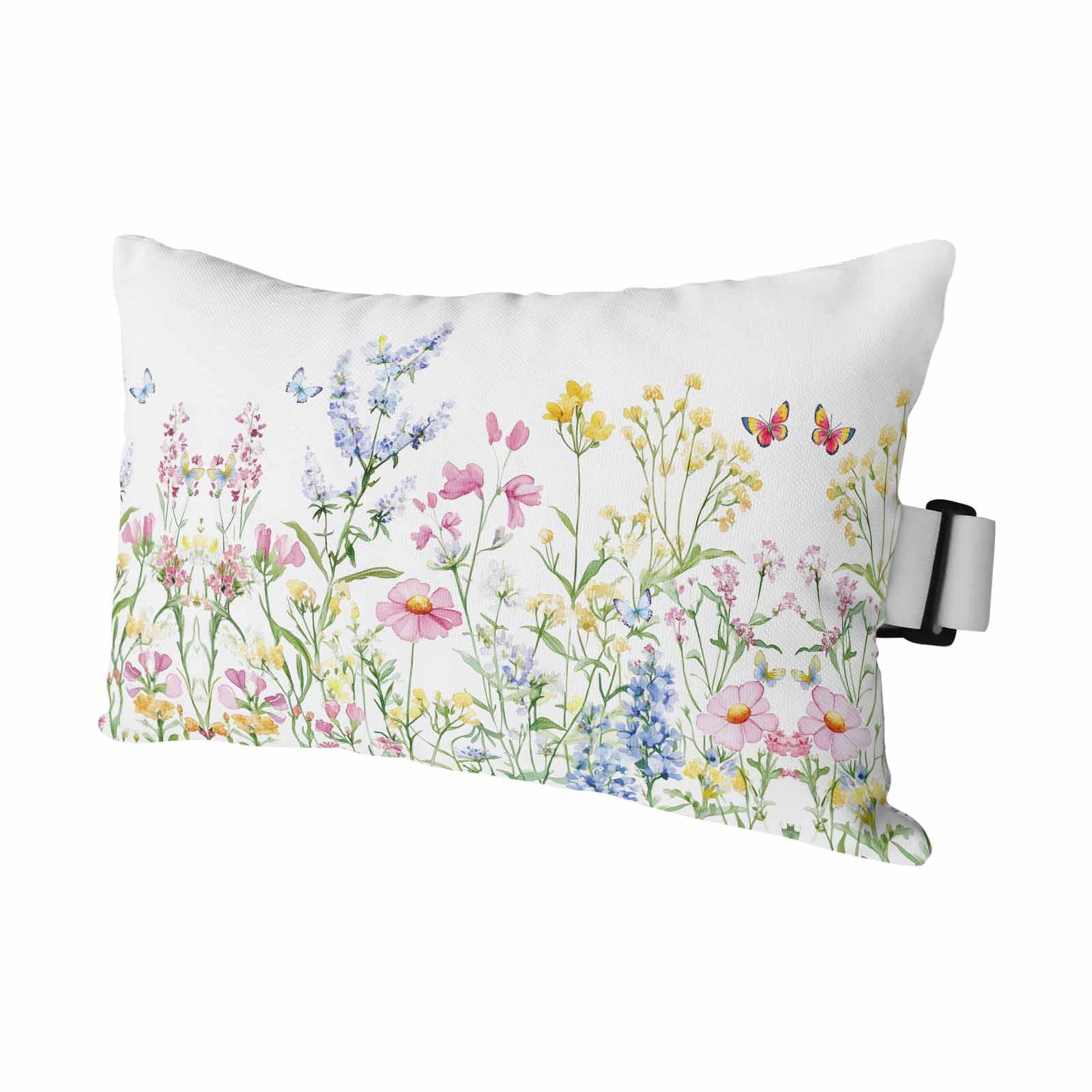 1PCS Outdoor Pillow for Chaise Lounge Chair Spring Pink Flower ...