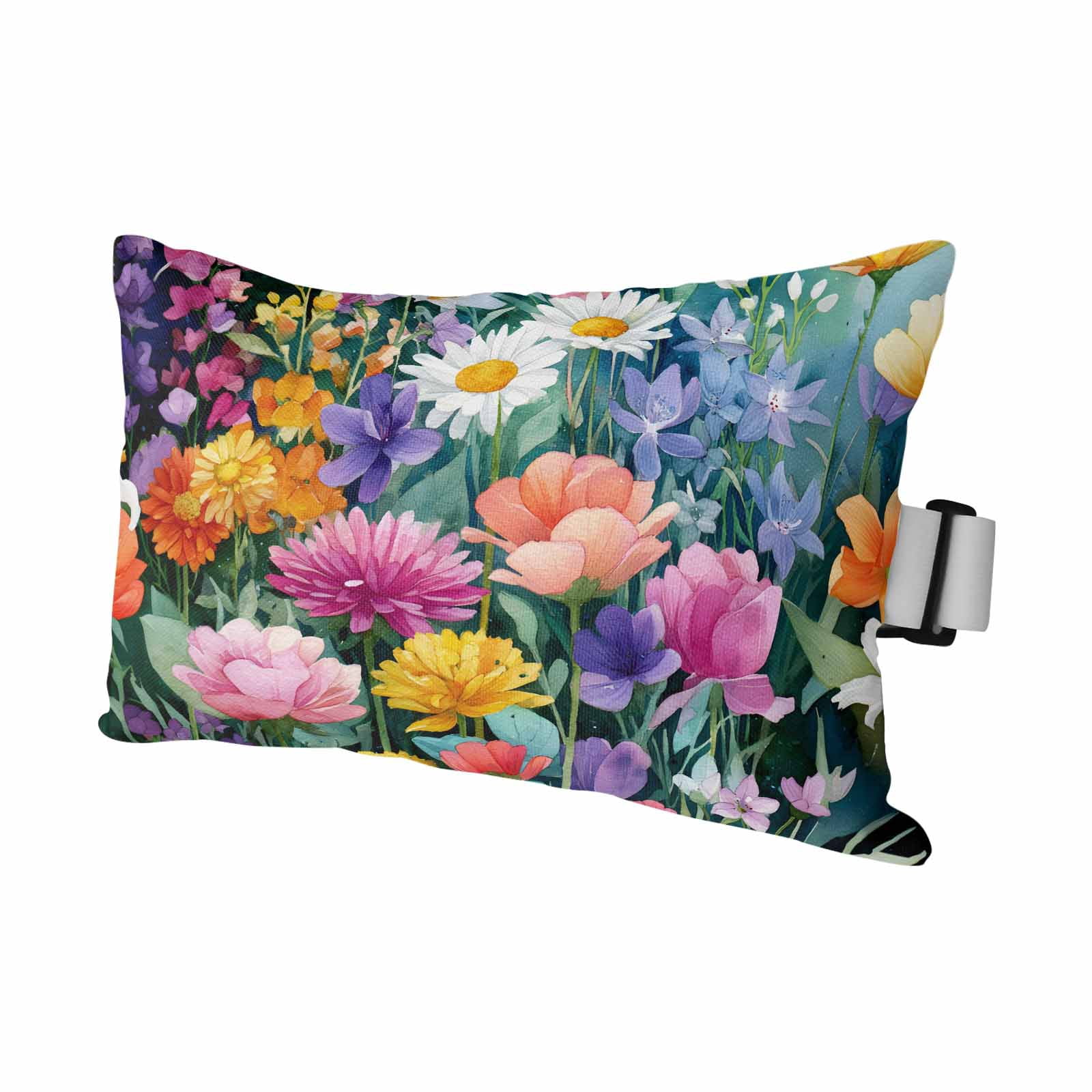 1PCS Outdoor Pillow for Chaise Lounge Chair Spring Watercolor Flowers ...