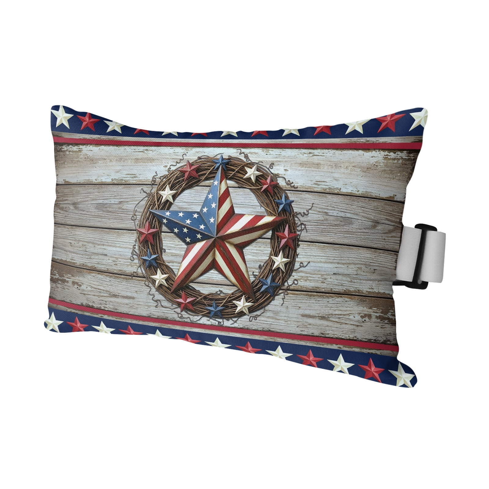 1PCS Outdoor Pillow for Chaise Lounge Chair Vintage Country Star Wood ...