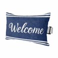 1PCS Outdoor Pillow for Chaise Lounge Chair Welcome Quote Navy Blue ...
