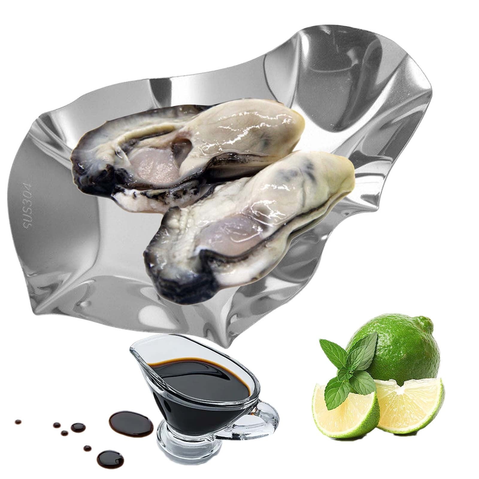 1PCS Oyster Shells Stainless Steel Reusable - large Oyster Grilling Pan ...