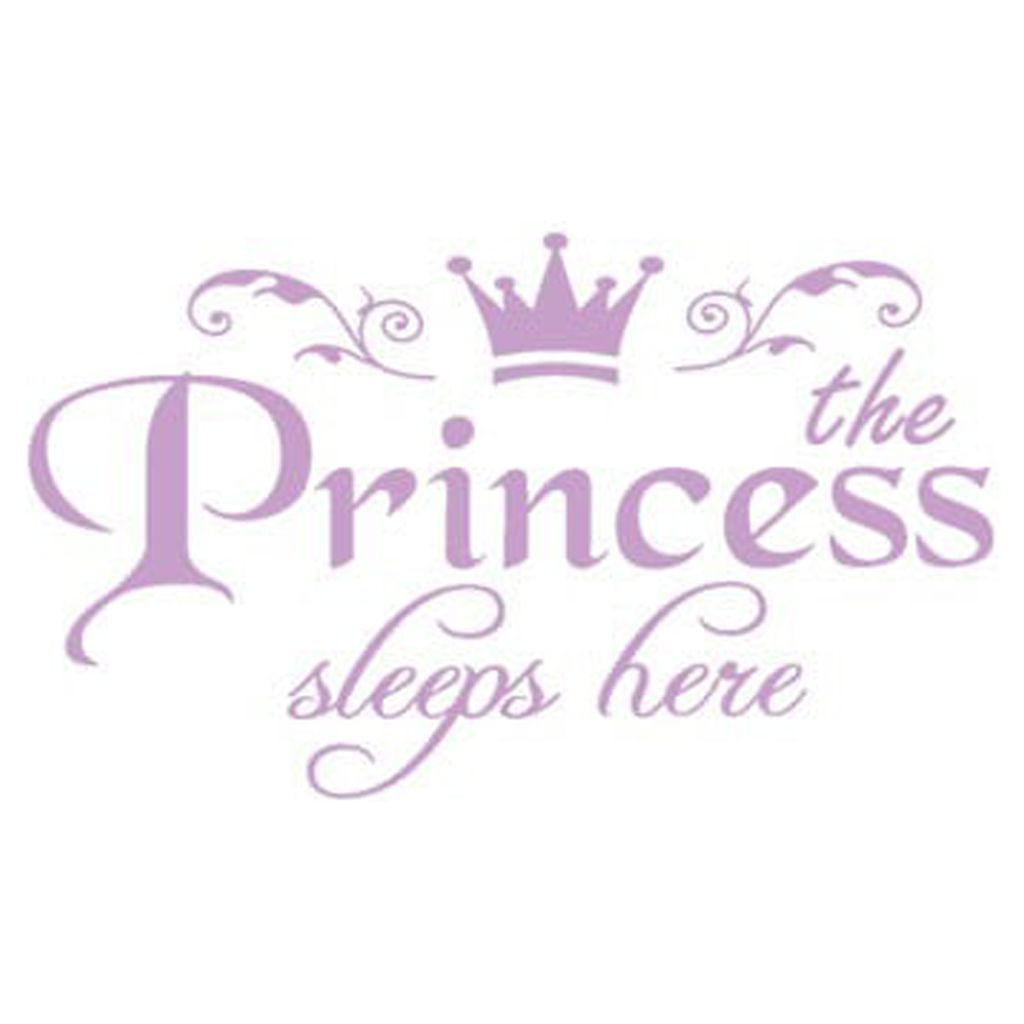 1PCS Princess Wall Stickers Princess Sleep Here Wall Stickers Removable ...
