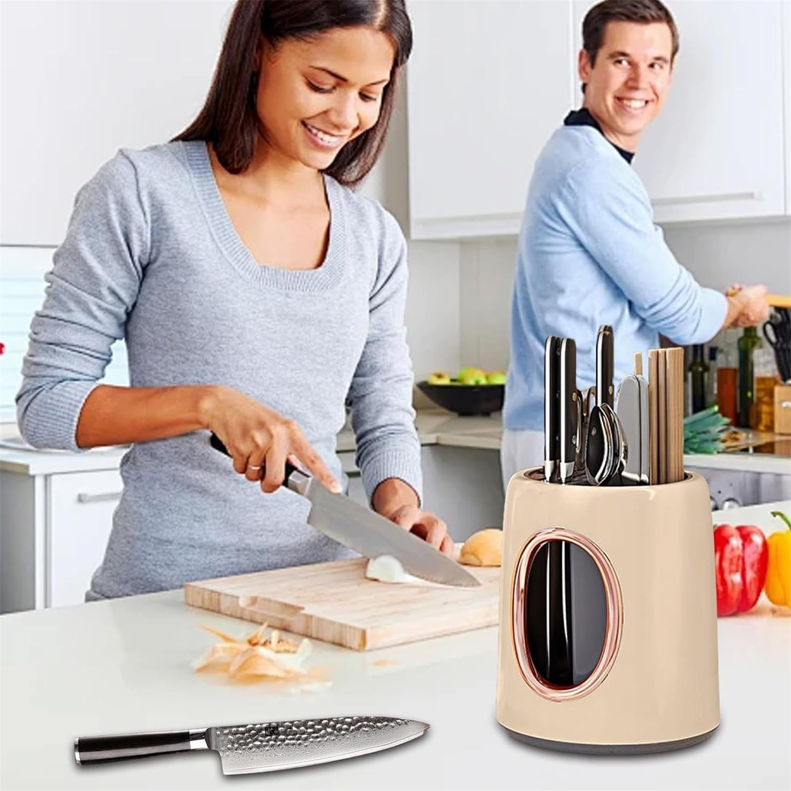 1PCS Quick Basket Kitchen Cutlery Storage 360 Rotatable Hollow Barrel ...