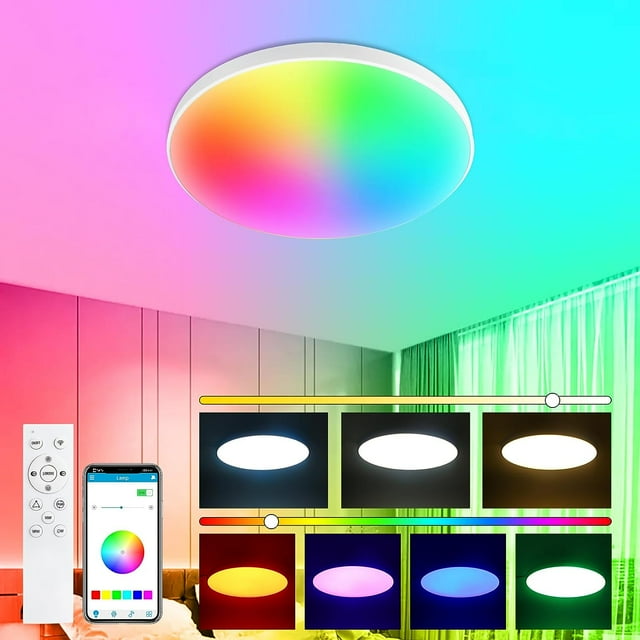 1PCS RGB Ceiling Light 30W, Intelligent Ceiling Light, Indoor LED ...