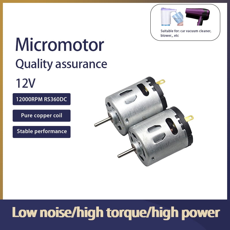 1PCS RS360 12V DC Motor 12000RPM High Speed Carbon Brush Micro Motor ...