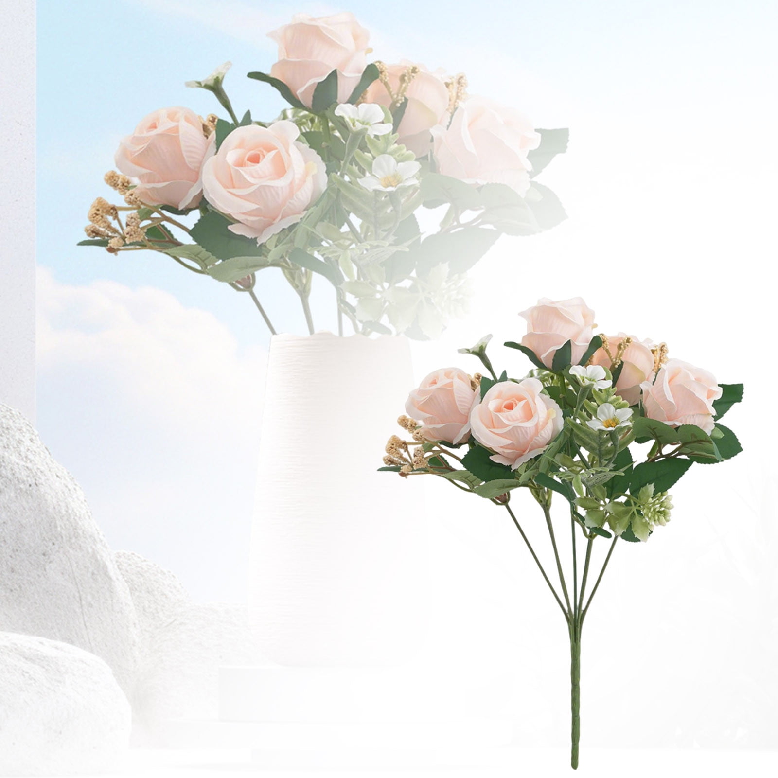 1PCS Realistic Flower Bouquet - Lifesize Floral Arrangements with Long ...