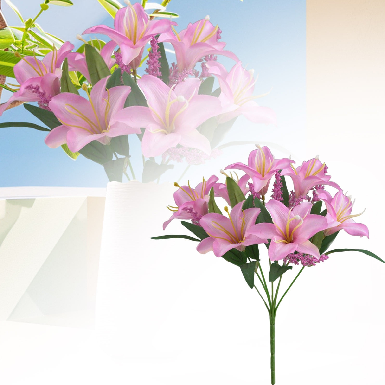 1PCS Realistic Flower Bouquet - Lifesize Floral Arrangements with Long ...