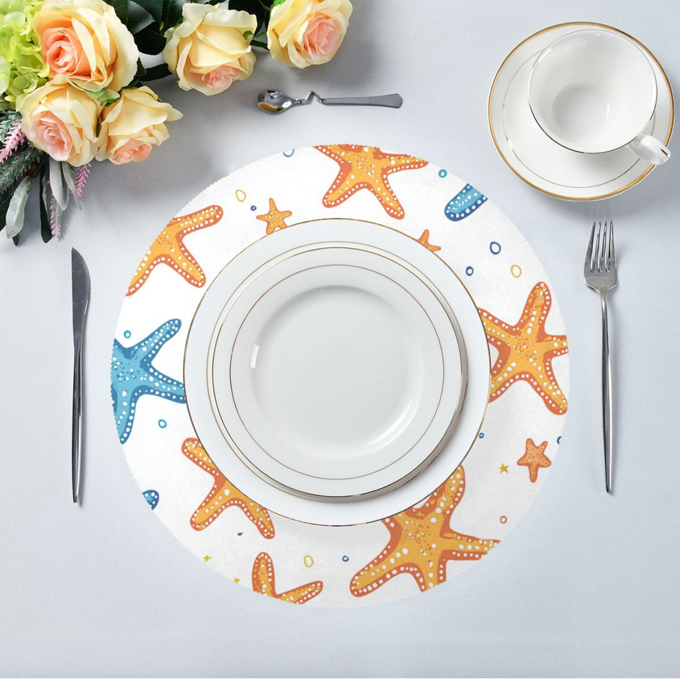 1PCS Round Placemats Heat Resistant Anti Slip Dining Table Place Mats ...