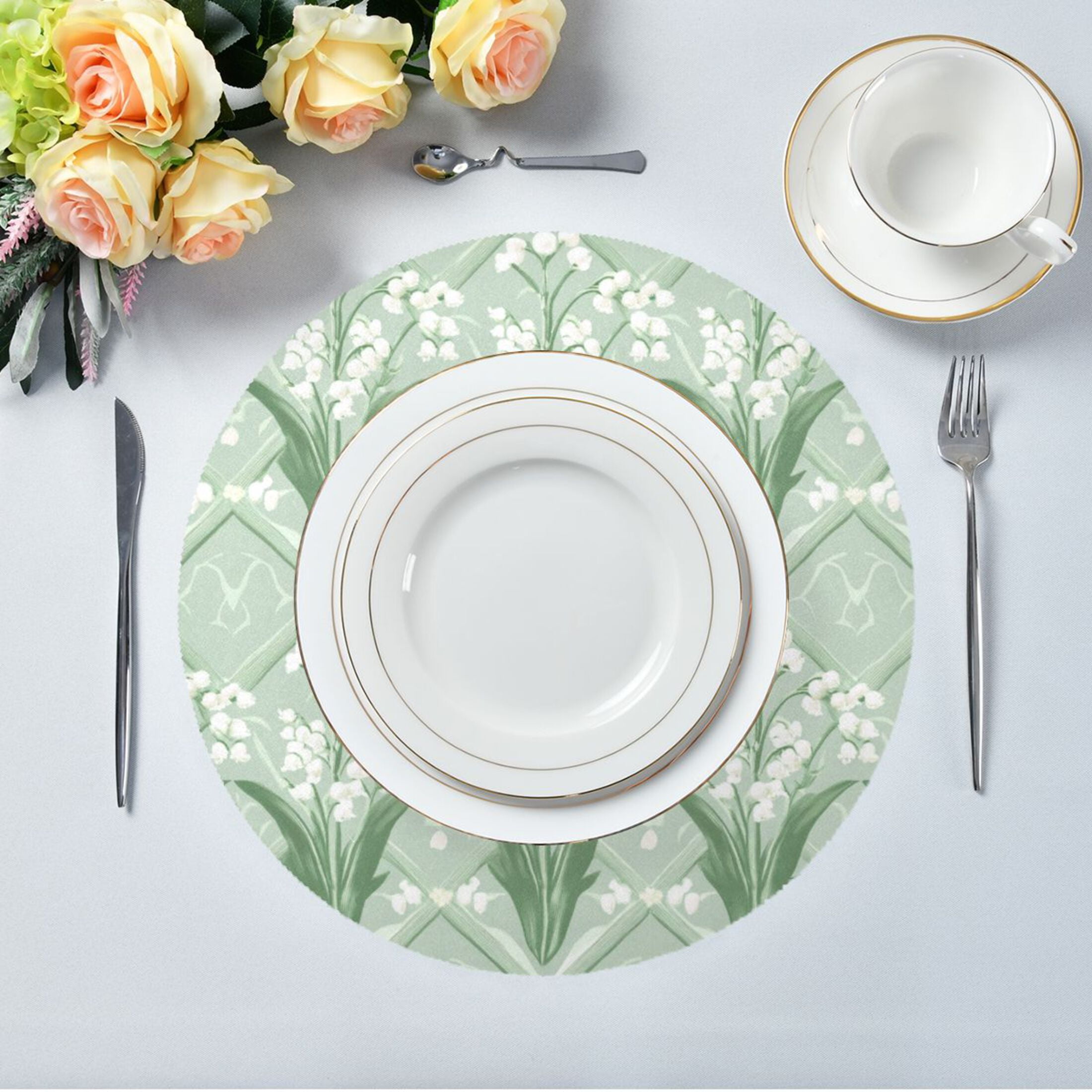 1PCS Round Placemats Heat Resistant Anti Slip Dining Table Place Mats ...