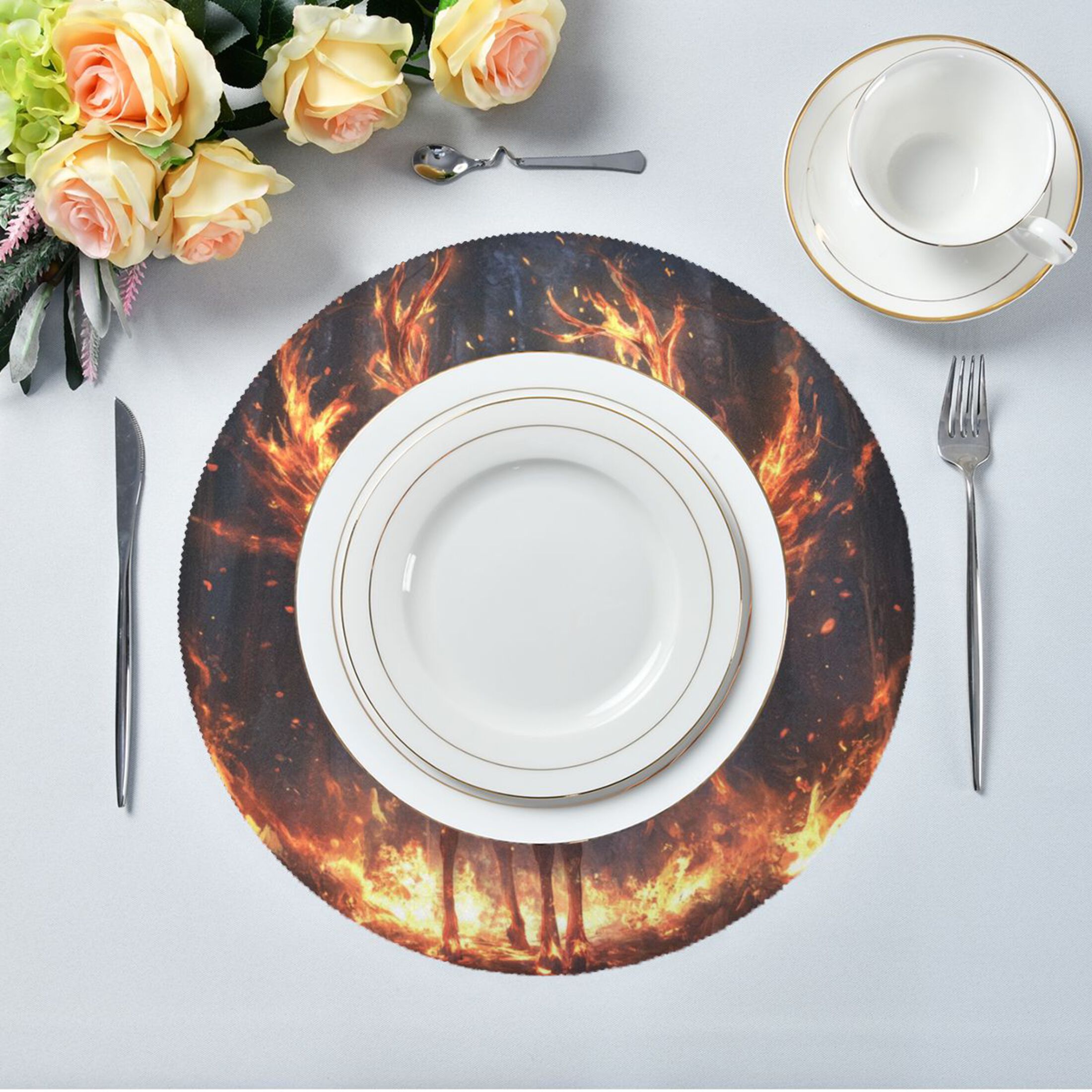 1PCS Round Placemats Heat Resistant Anti Slip Dining Table Place Mats ...