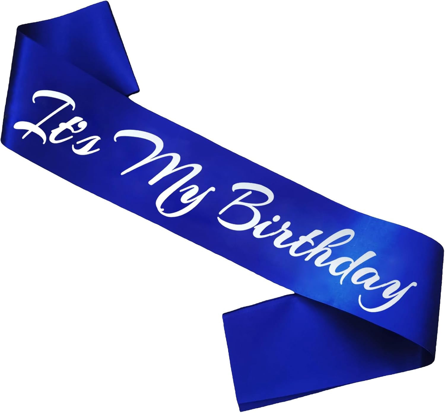 1PCS Royal Blue White Foil Birthday Sash, Dark Blue Satin White Foil It ...