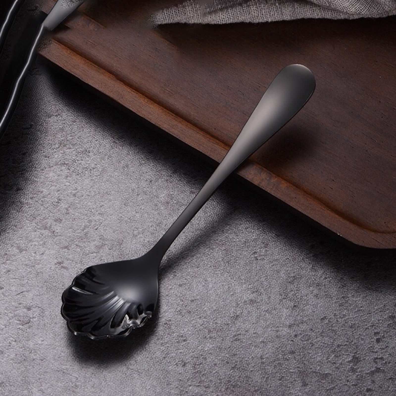 Dinnerware Sets - Premium Stainless Steel Jelly Spoon (Black, 13.23cm ...