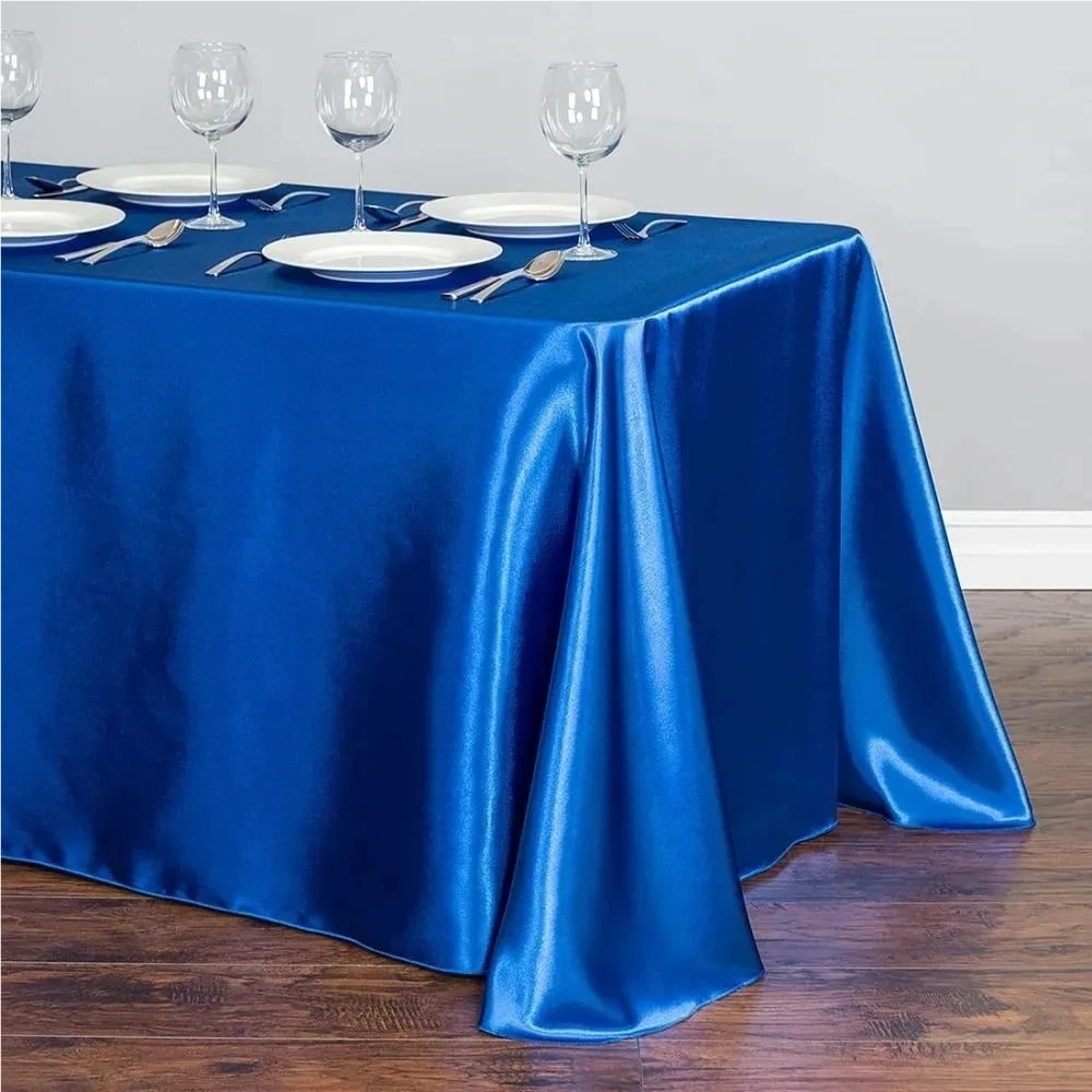 1PCS Solid Color Satin Table Cloth Tablecloth Table Cover Overlay For ...