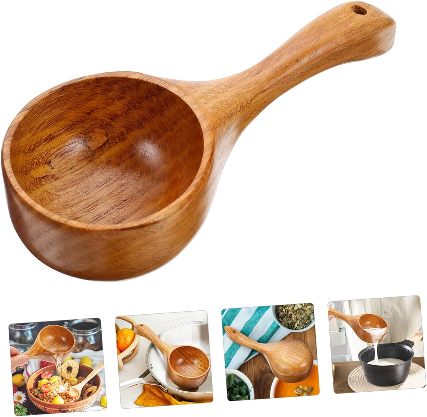 1PCS Solid Wood Spoon ，Bath Salt Scoop for Sauna, Solid Wood Water ...