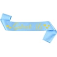 1PCS Sweet 16 Sash, Light Blue Satin Sash with Gold Glitter Lettering ...