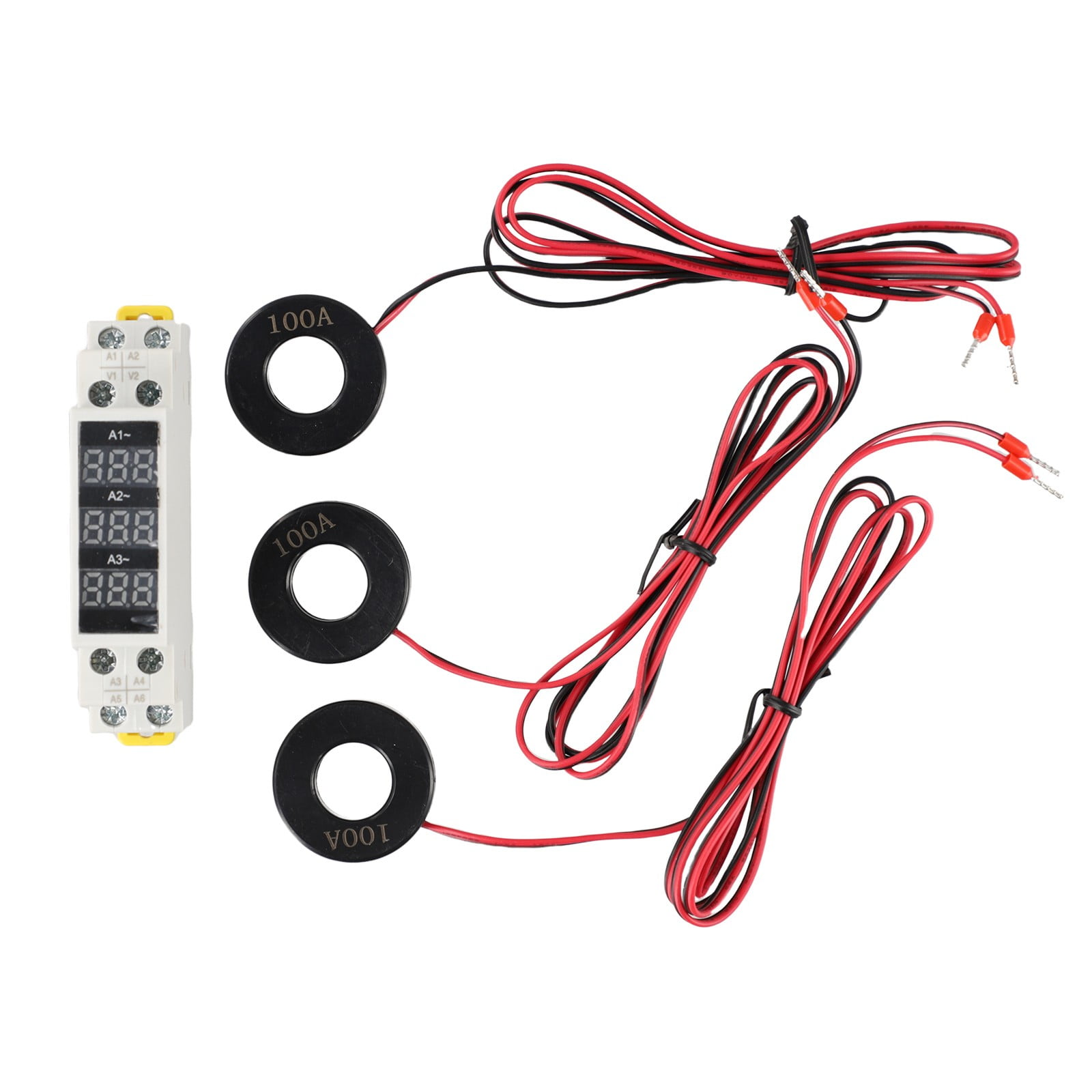 1PCS Three Phase Modular Ampere Meter Mini Din Rail Digital Display ...