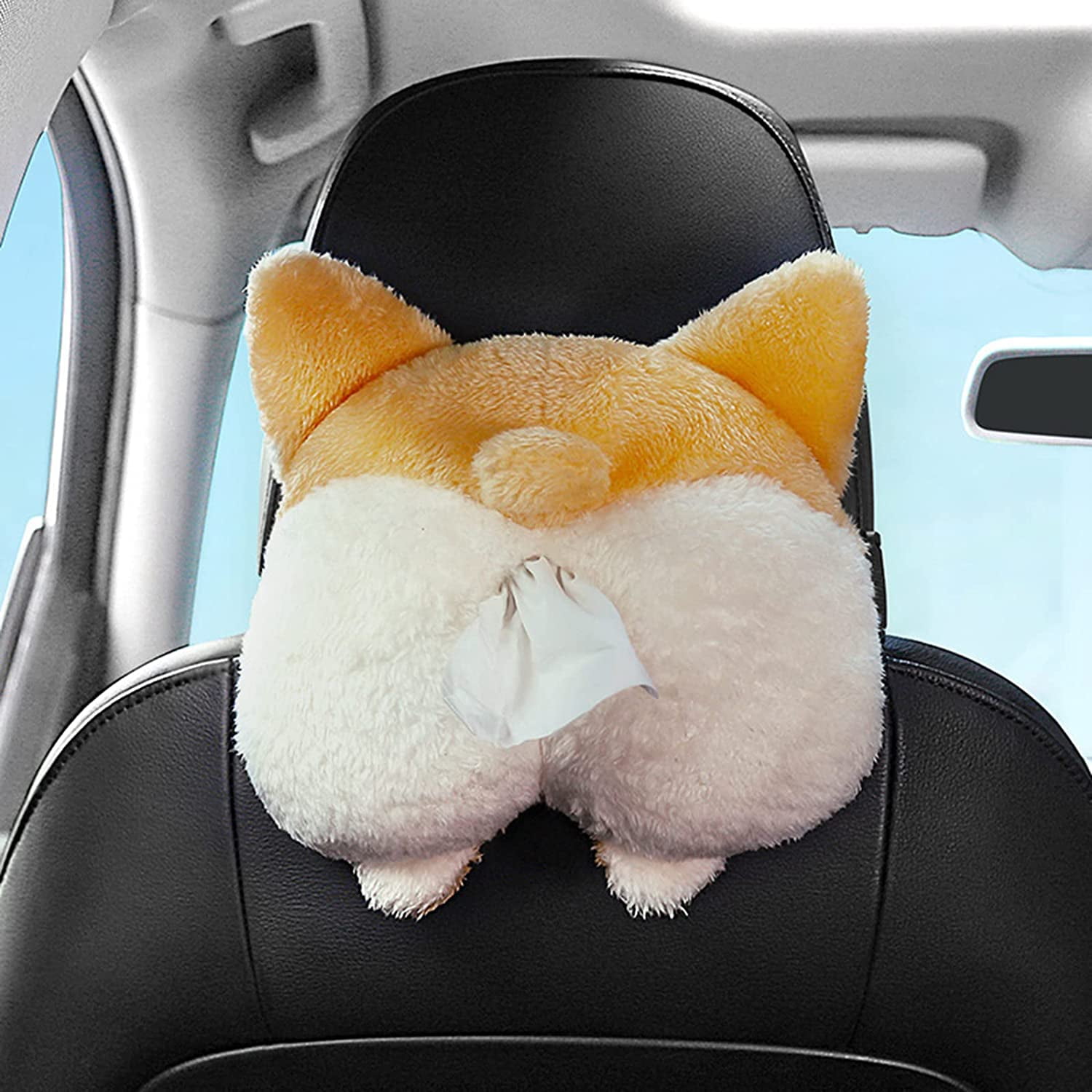 1PCS Tissue Box Cover, Car Tissue Box Holder, Cute Soft Corgi Butt ...