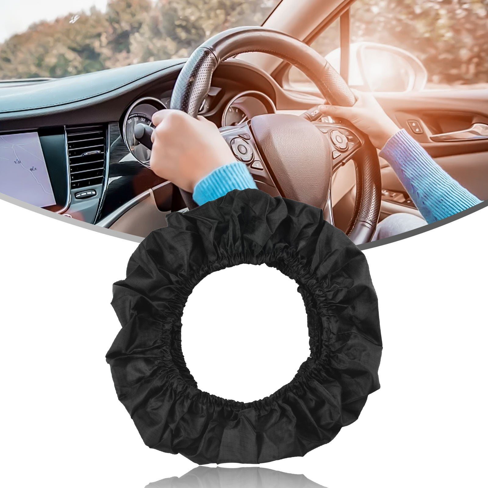 1PCS Universal-Car Gear Cover Steering Wheel Cover Elastic Oxford Cloth ...