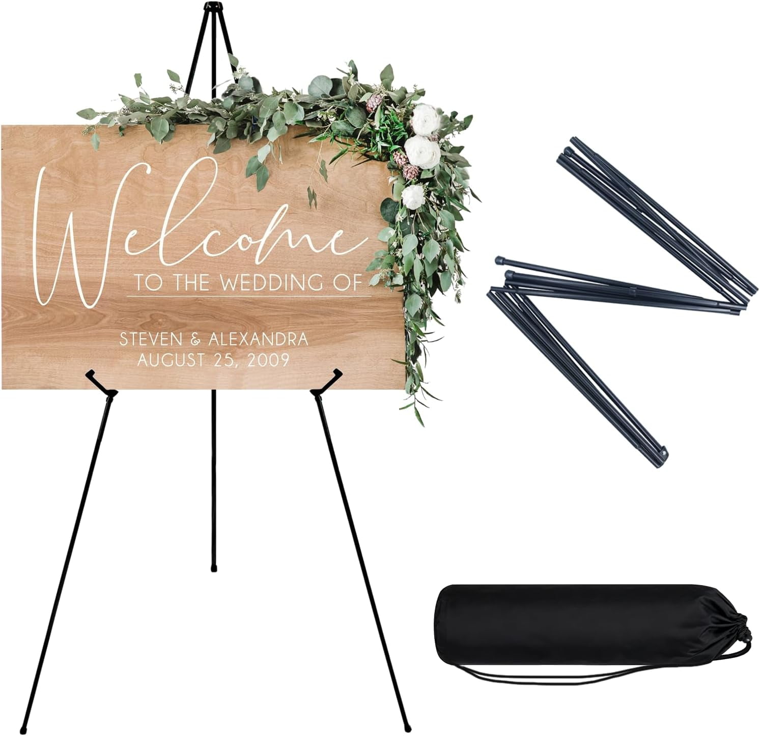 1PCS White Easel Stand for Wedding Sign Stand, 66 Inches Lightweight ...